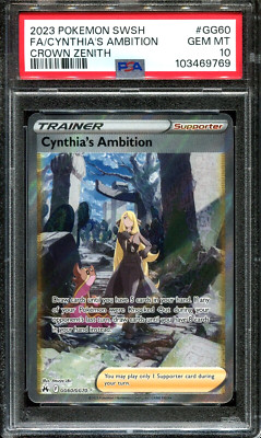 PSA 10 CYNTHIA'S AMBITION GG60/GG70 CROWN ZENITH ENGLISH 2023 POKEMON ...