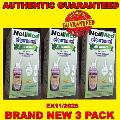 NeilMed Clearcanal Ear Wax Removal Complete Kit 2.7 Oz EXP03/2027 3PKS ...