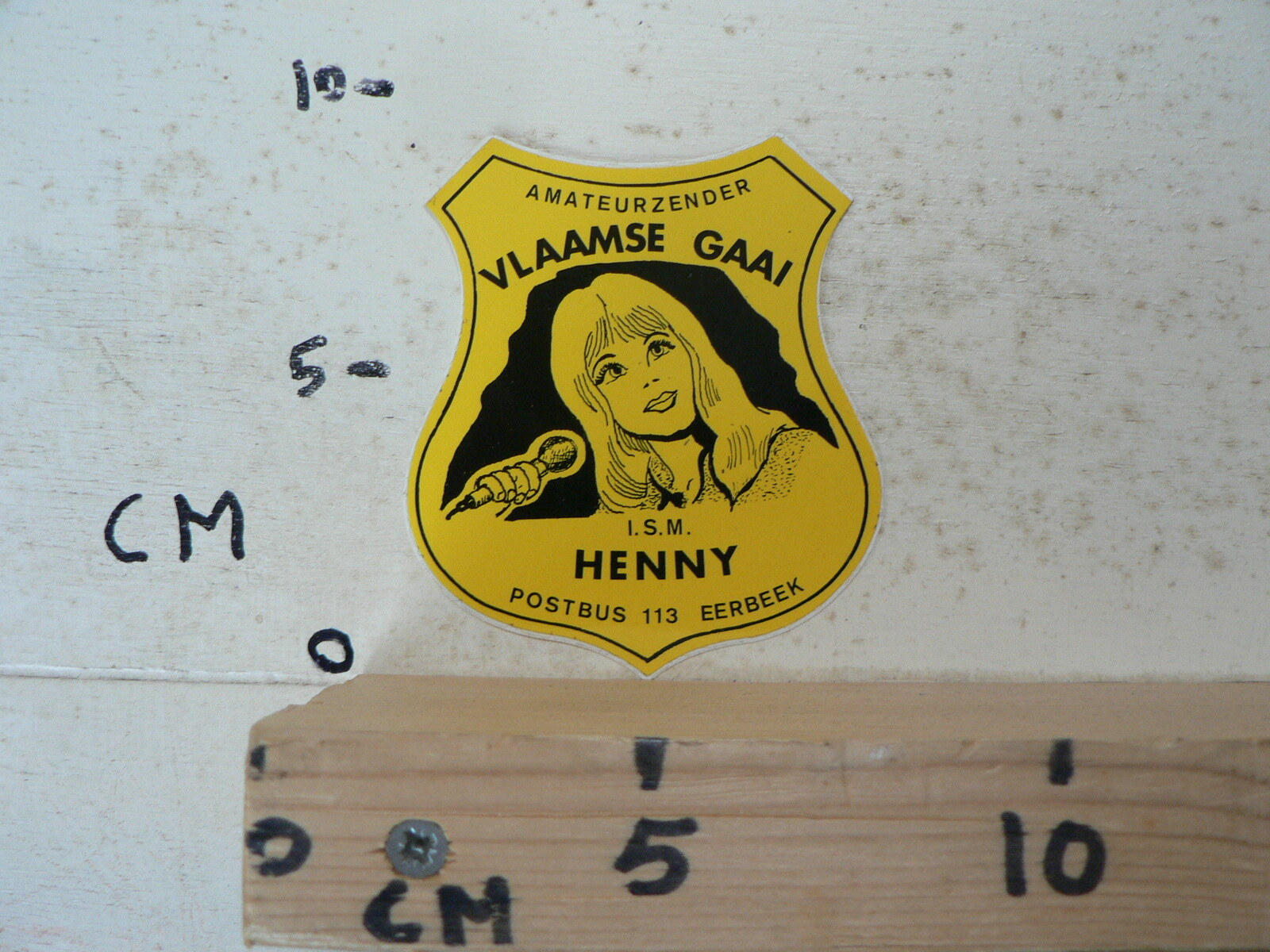 STICKER,DECAL VLAAMSE GAAI I.S.M. HENNY EERBEEK AMATEUR ZENDER PIN-UP ...