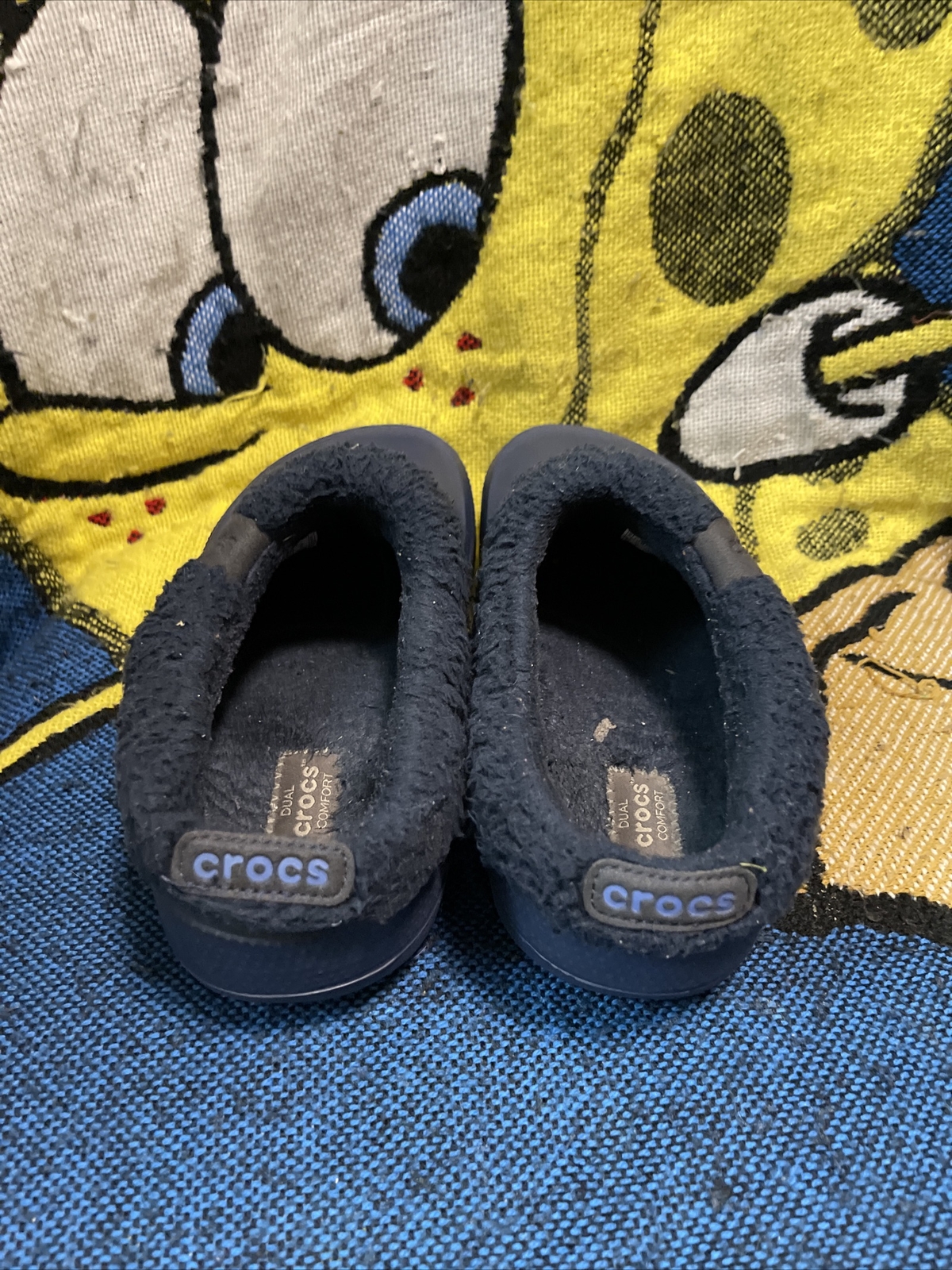 Crocs Blitzen III Navy Blue Lined Faux Fur Clogs Men'… - Gem