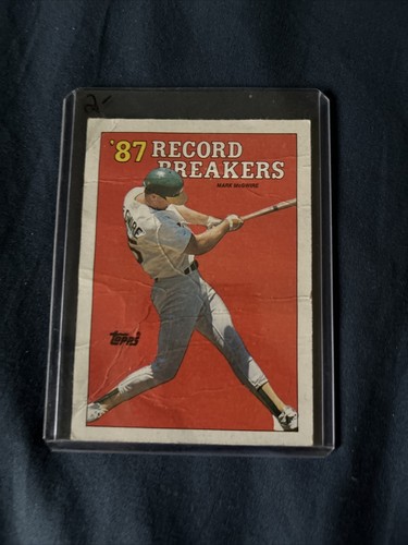 1988 Topps Baseball Error Card Mark McGwire 87 Record Breakers #3 ...
