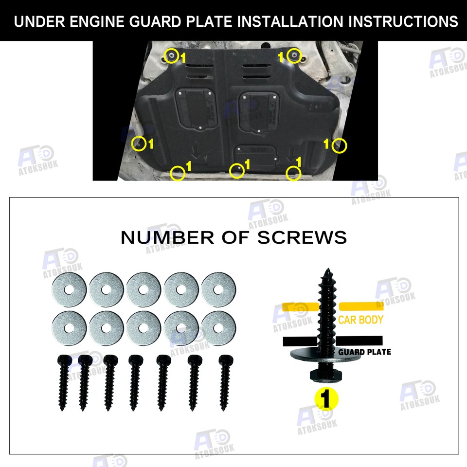 For Ford Focus 2012-2018 car Front Engine Mud Flaps Under Cover Black ...