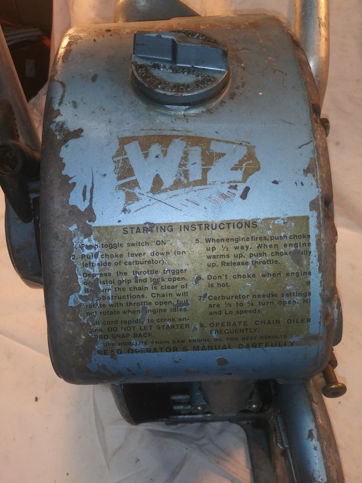 HOMELITE CHAINSAW, GEAR DRIVE, MODEL WIZ, OREGON CHAIN & ORIGINAL ...