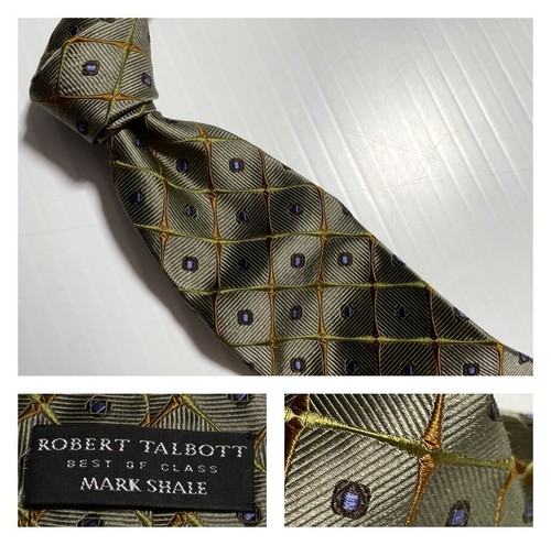 ROBERT TALBOTT BOC Sage Taupe Geometric Lattice Jacquard Silk Tie USA | eBay