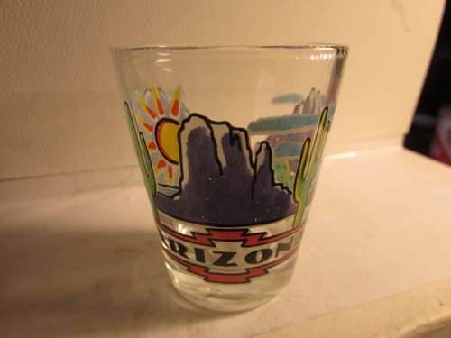 Arizona Souvenir standard Shot Glass- Mtn-Desert scene -new | eBay