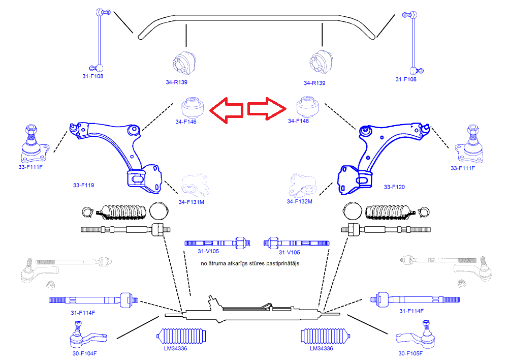 Ford Mondeo S-MAX VOLVO V70 S80 S60 Control Arm-/Trailing Arm Bush ...