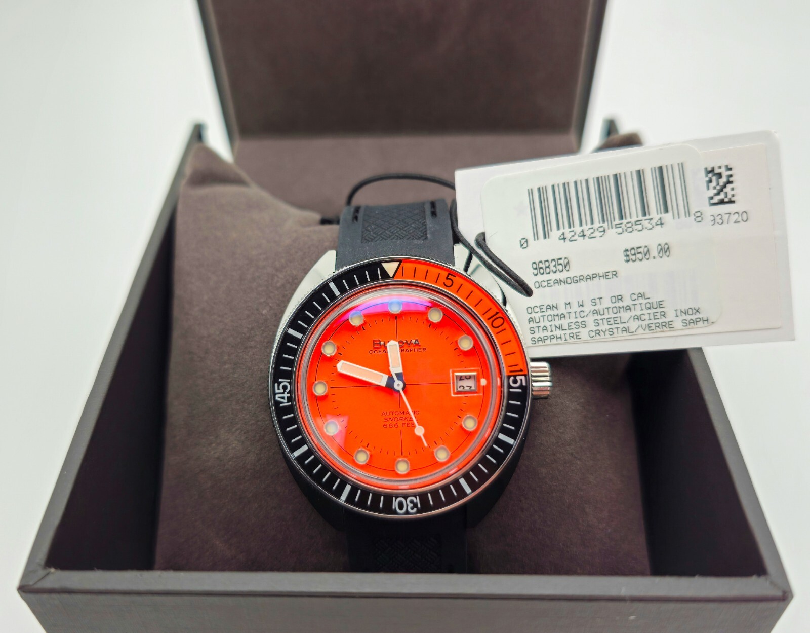 Bulova Oceanographer Devil Diver 41mm Automatic Orange Dial Men's Watch ...