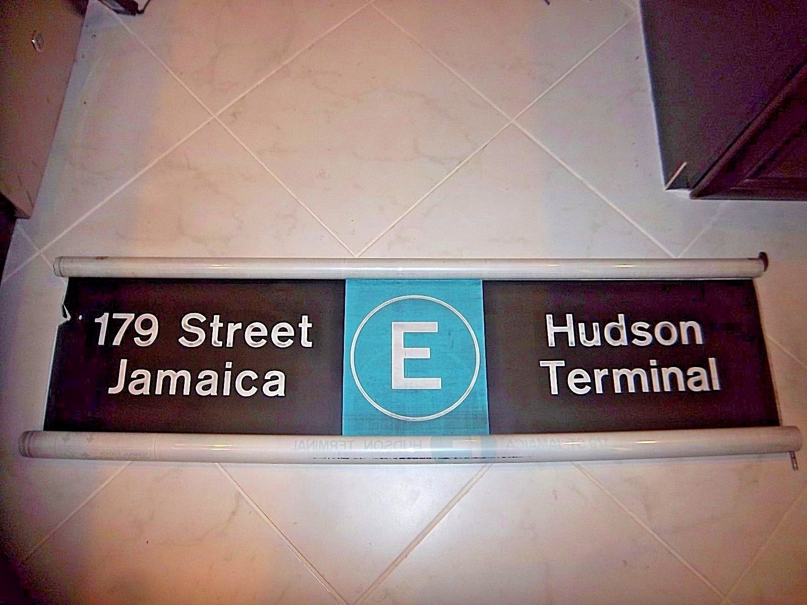 NYC SUBWAY ROLL SIGN BROOKLYN JAMAICA HUDSON TERMINAL WORLD TRADE PORT ...