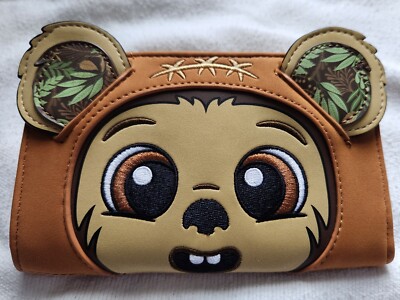 NWT Loungefly Star Wars ROTJ Wicket Ewok Endor Forest Wallet Billfold ...