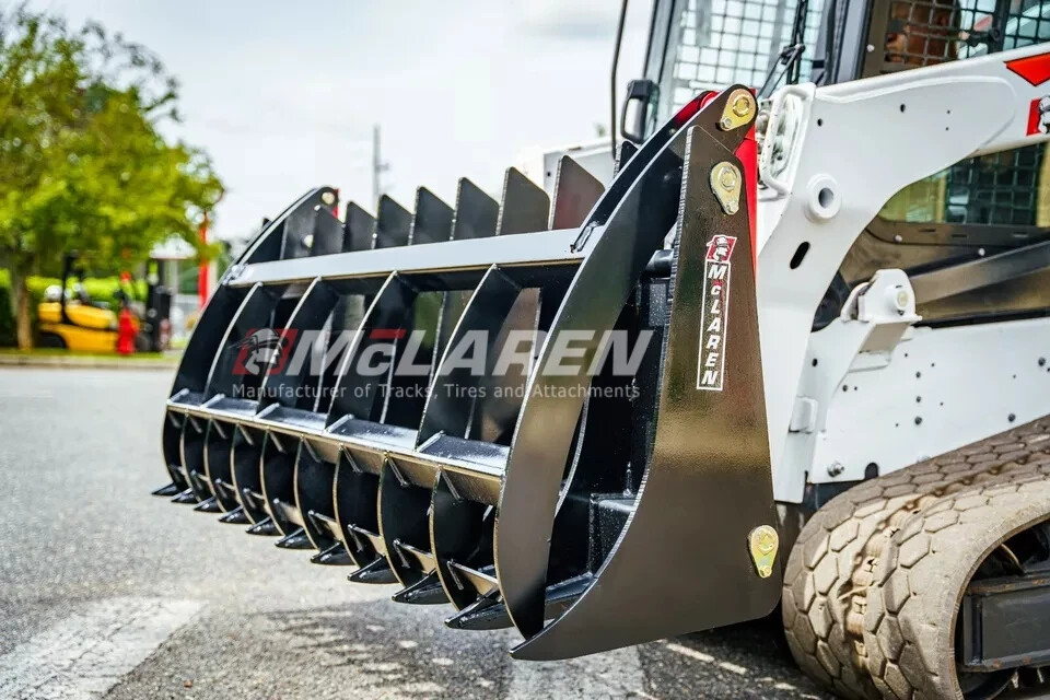 Root Rake Debris Silage Rock Skid Steer Attachment for Mustang 84" Wide ...