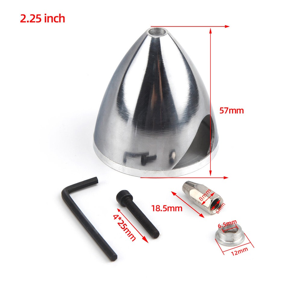 57mm/2.25inch Aluminum Spinner Special Drilled For RC Plane With Prop ...