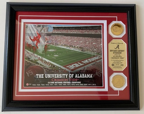 Highland Mint Alabama Crimson Tide Football Framed Field Print & Gold ...