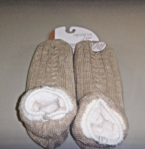 NEW WOMEN'S APANA LUXE COZY FLEECE LINED SLIPPER SOCKS SIZE M/L | eBay