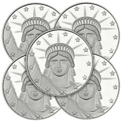 Lot of 5 - 1 Troy oz Lady Liberty .999 Fine Round | eBay