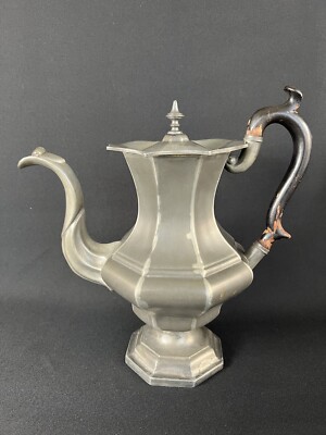 Antique 1840 Leonard Reed & Barton pewter teapot with wooden handle | eBay