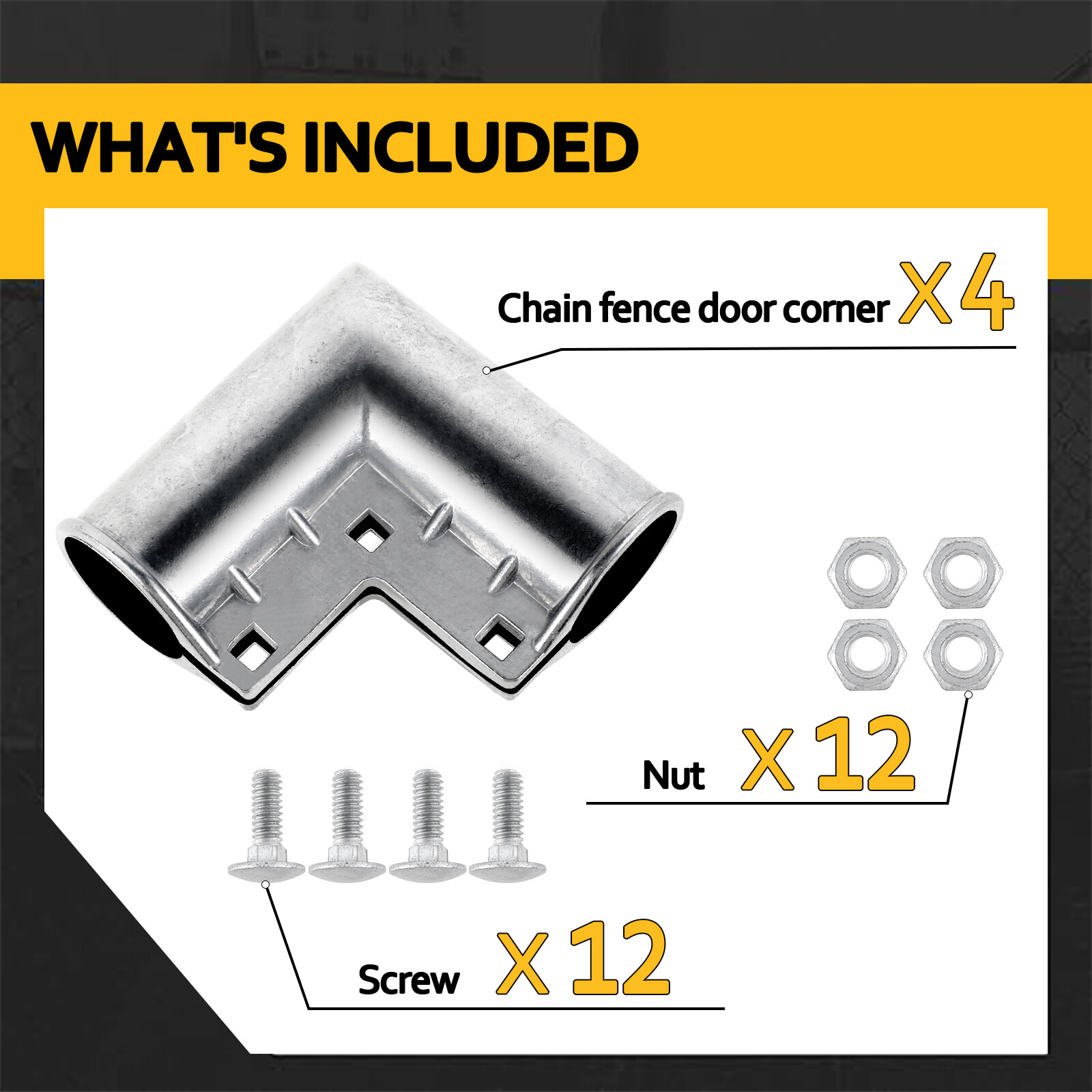 4Pcs Chain Link Fence Gate Corner 1-3/8inchx1-3/8inch Aluminum Gate ...