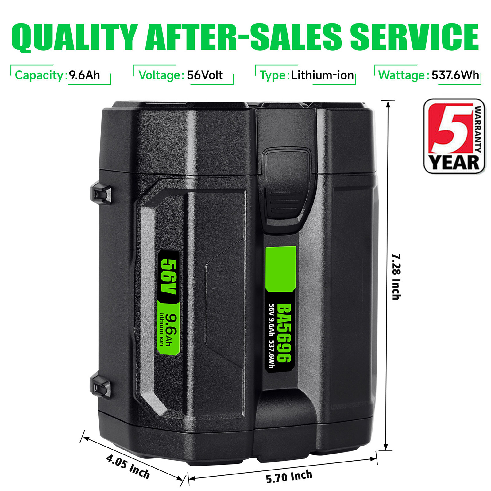 9.6Ah/5.0Ah/3.5Ah Lithium-ion Battery For EGO 56 Volt BA1400 POWER ...