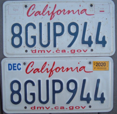 CALIFORNIA 2020 pair license plates 8 GUP 944 Porsche 944 | eBay