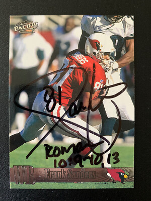 Frank Sanders Signed 1998 Pacific #13 Card Arizona Cardinals Autograph ...