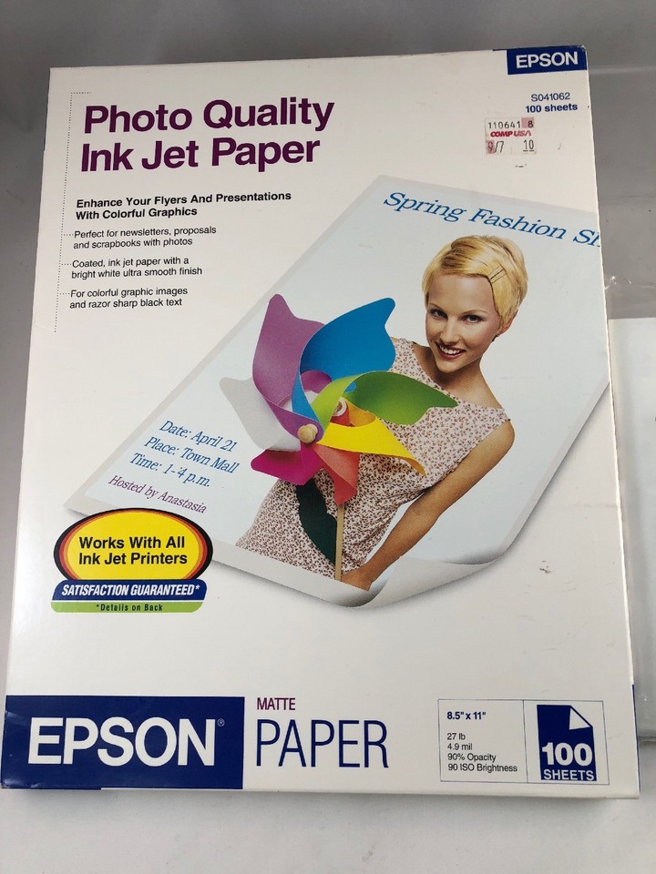 Ink Jet & Photo Paper Lot : HP Glossy 4" x 6" Photo Paper & Epson Ink ...