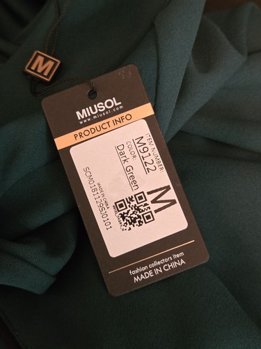 Miusol Dark Green Dress Size M Peplum Waist 3/4 Sleeve, NWT Holiday | eBay