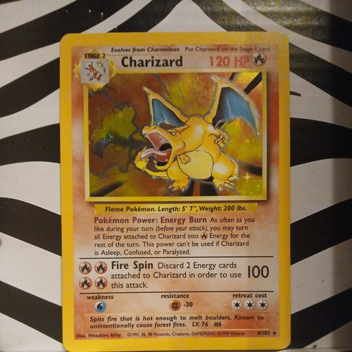 1995 Pokemon Base Set Charizard Holo Foil 4/102 | eBay