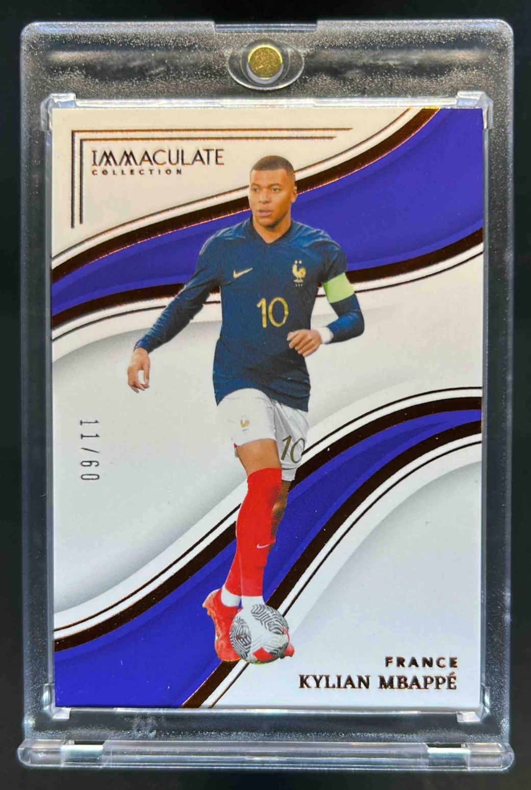 Kylian Mbappe 2023 Immaculate #SS-KM Shadowbox Signatures - Sapphire ...