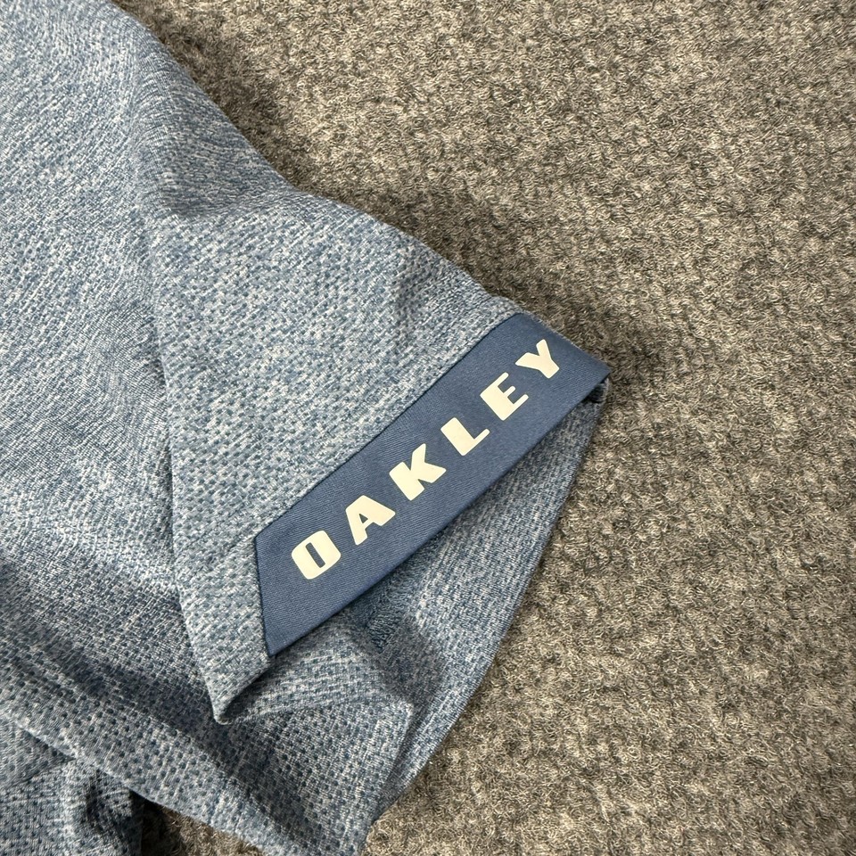 Oakley Polo Shirt Mens Large Blue Golf Performance Regular Fit Heather ...