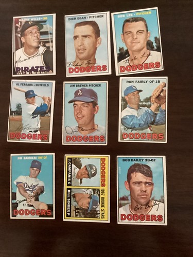 topps 1967 baseball cards 18card set. Dodgers Pirates & Elston Howard ...