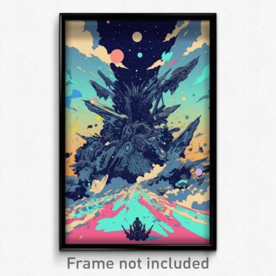 Movie Art Poster - Outlandish Galaxy Battle (Psychedelic Retro Weird ...