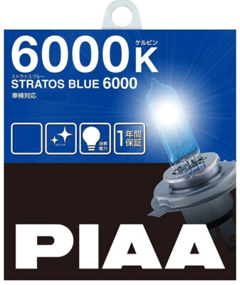 PIAA 6000K Head Light Fog Bulbs STRATOS BLUE 6000 9006 9005 HB4 HB3 NEW ...