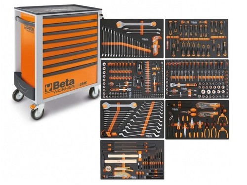 Beta Worker 398 Piece Tool Kit in 8 Drawer Mobile Roller Cabinet ...