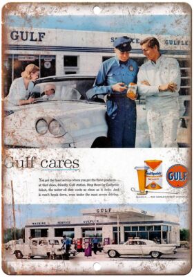 Gulf Motor Oil Gulfpride Select Vintage Ad Reproduction Metal Sign A03 ...