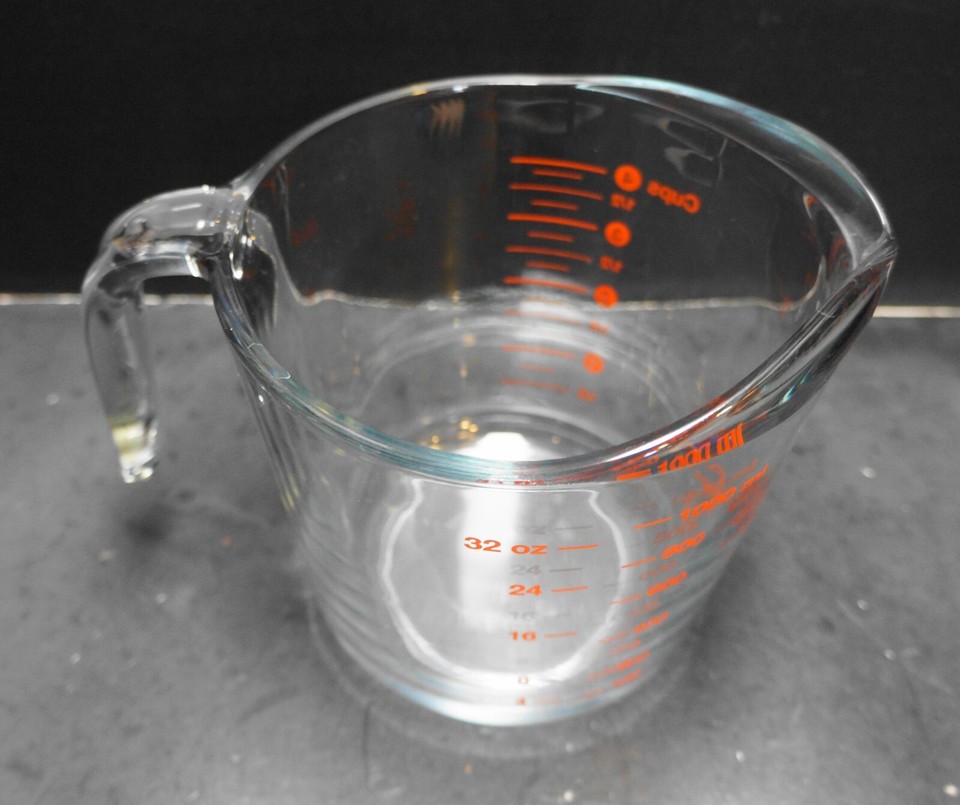 Target Made by Design 4 Cup Measuring Cup Red Print Clear Glass | eBay