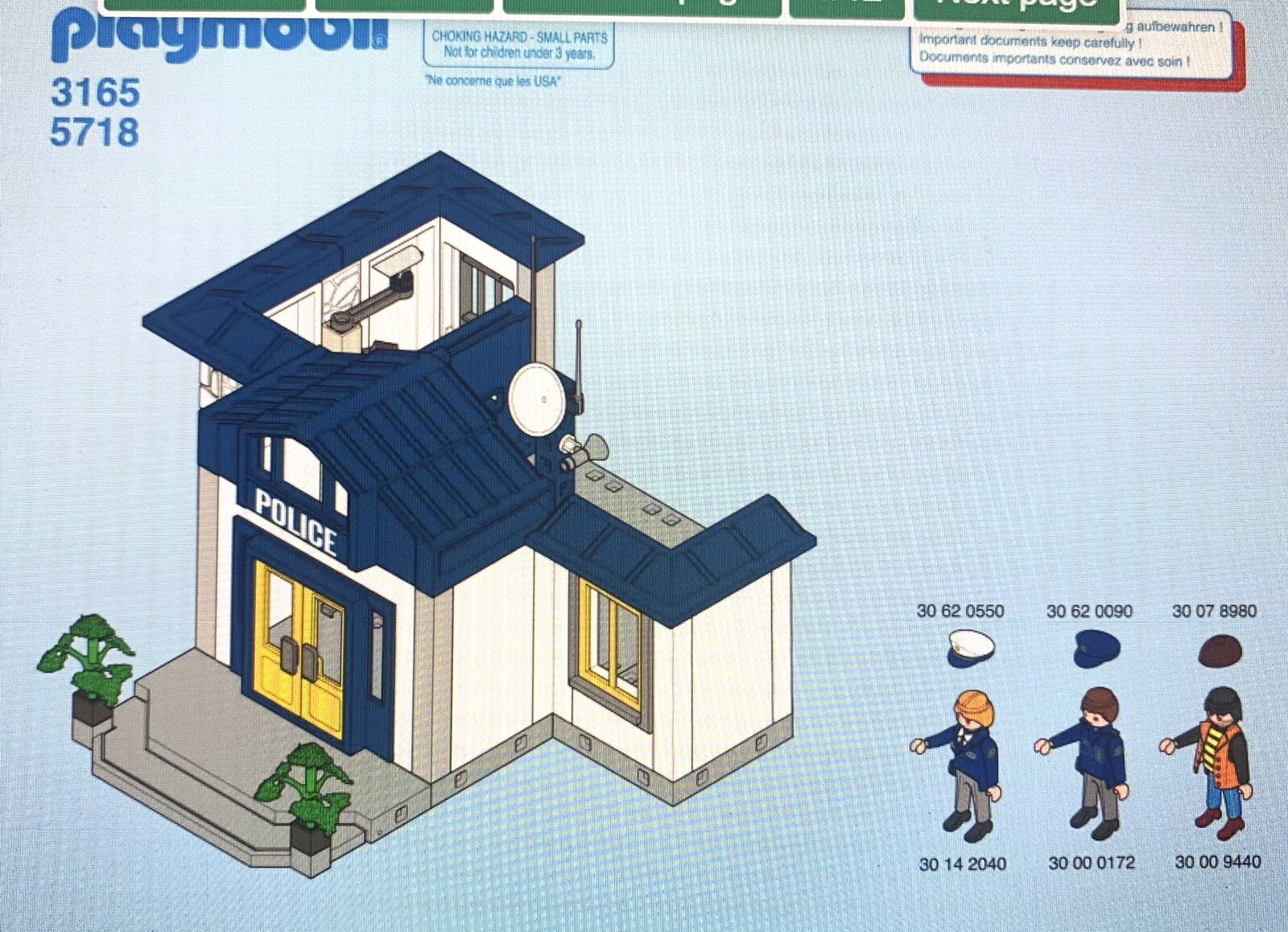 Playmobil 3165 5718 Police Station 1997 Desk Only 30087610 | eBay