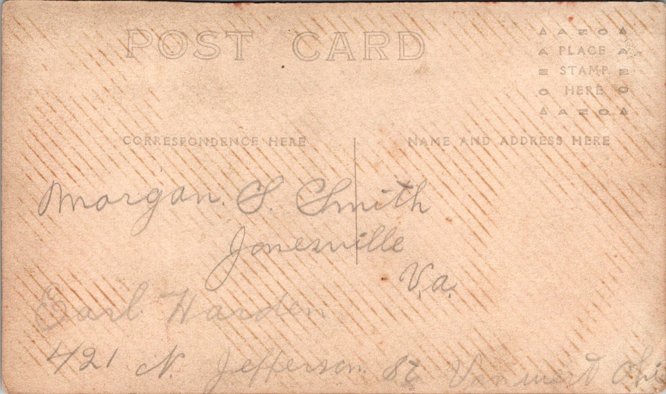 WWI RPPC Postcard~Real Photo~Men In Uniform~Morgan Smith+Dad~KB20 | eBay