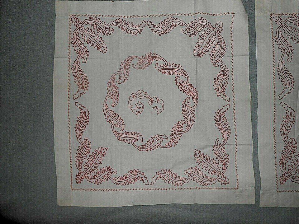 2 Antique Turkey Embroidered 27x28 Table Linen.....(Or to add to any ...