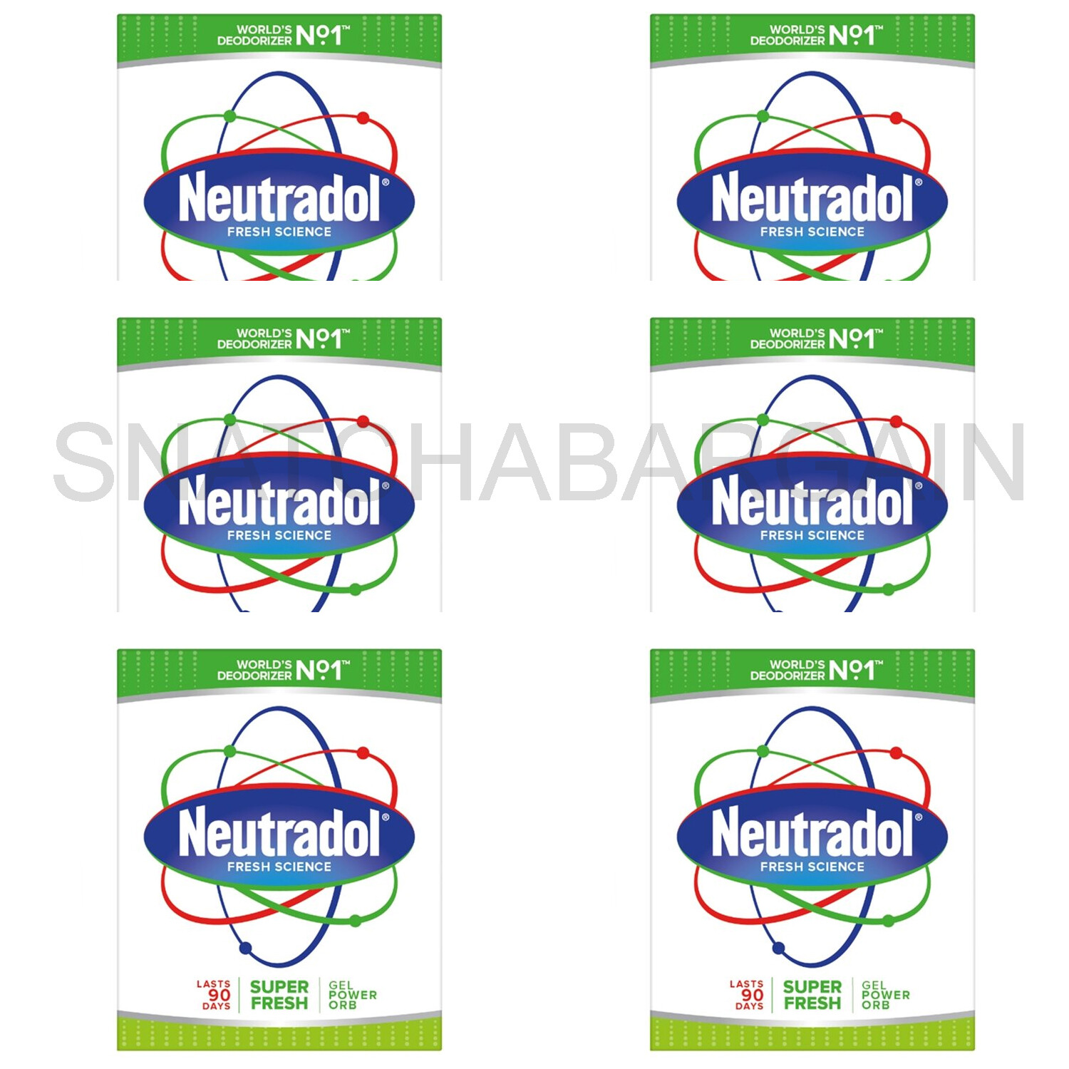 6 x NEUTRADOL SOLID GEL ODOUR DESTROYER SUPER FRESH LAST 90 DAYS ...
