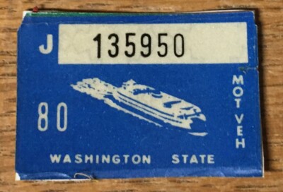 1980 Washington State Vinyl year tab, for car/truck | eBay