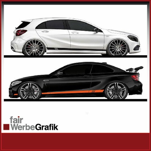 Seitenstreifen Seiten Dekor Auto Aufkleber Sticker Tuning Racing ...