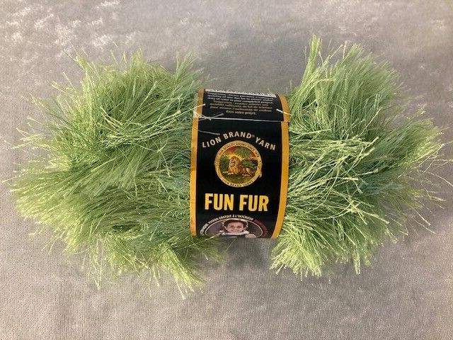 Bizzy1 Lion BRAND Yarn Fun Fur Green #194 Lime 3 Skeins 192 Yards for ...