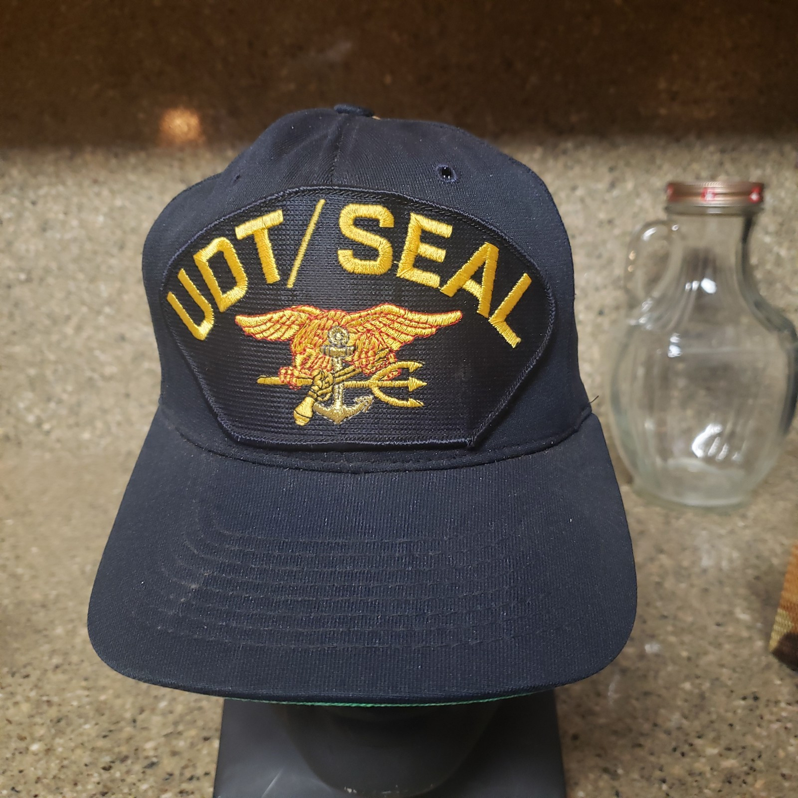 Vintage US Navy Seals UDT Patch Hat Cap Black Gold Ea… - Gem