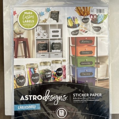 New Astro Designs Sticker Paper Chalkboard! 8.5 x 11 in Make Custom ...