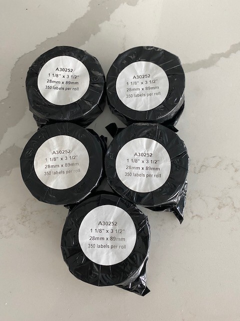 Dymo A30252 1 1/8" x 3 1/2" Address Label Roll -5 rolls White 350 ...