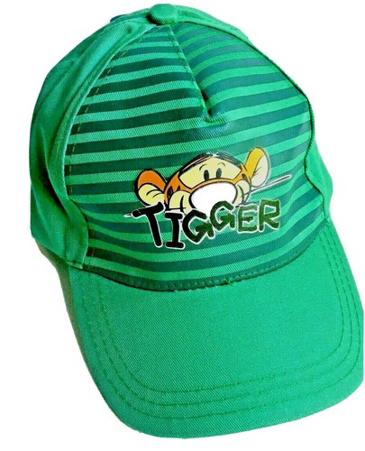 Disney Childrens Sz 6-8 years Tigger Tiger Green Striped Cap Elastic ...