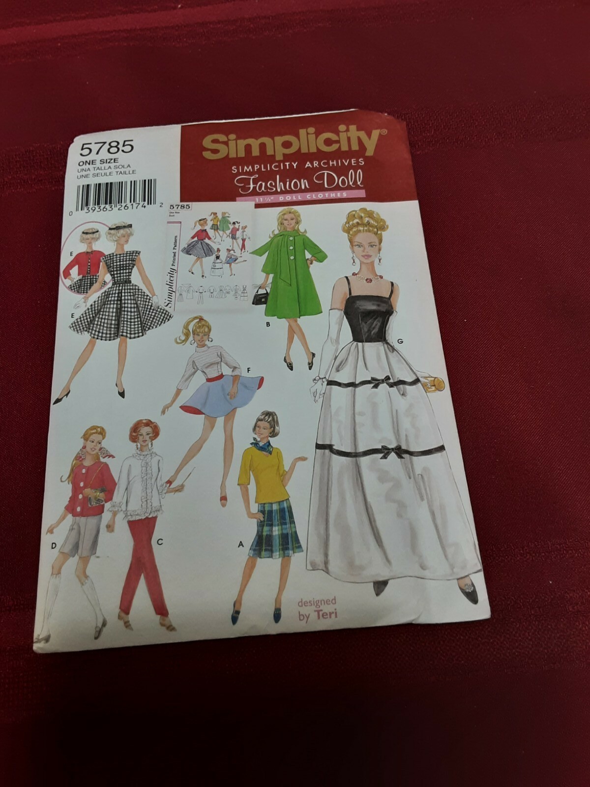 SIMPLICITY PATTERN 5785 DOLL CLOTHES FOR 11 1/2" BARBIE FASHION DOLL UNCUT | eBay