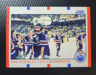 1990-91 Score American STANLEY CUP CHAMPIONS EDMONTON OILERS Team Card ...