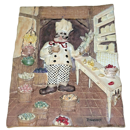 Riggsbee 3D Wall Art Tile Italian Kitchen Chef Resin Hand Painted ...