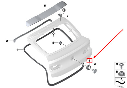NEW BMW X4 G02 TRUNK LID SUPPORTING RING 7270728 51247270728 ORIGINAL ...