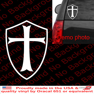 Knights Templar Shield Cross Crusaders Sticker Vinyl Decal for Car ...